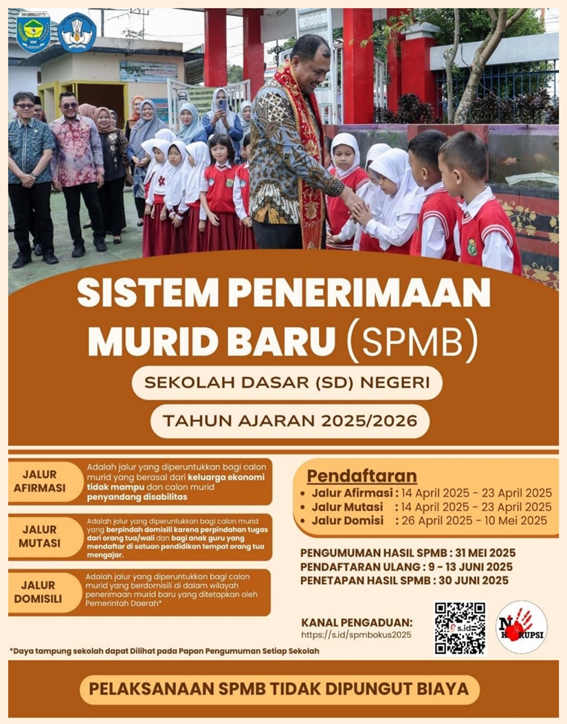SISTEM PENERIMAAN MURID BARU TAHUN AJARAN 2025/2026 | UPT SD Negeri 04 Muaradua